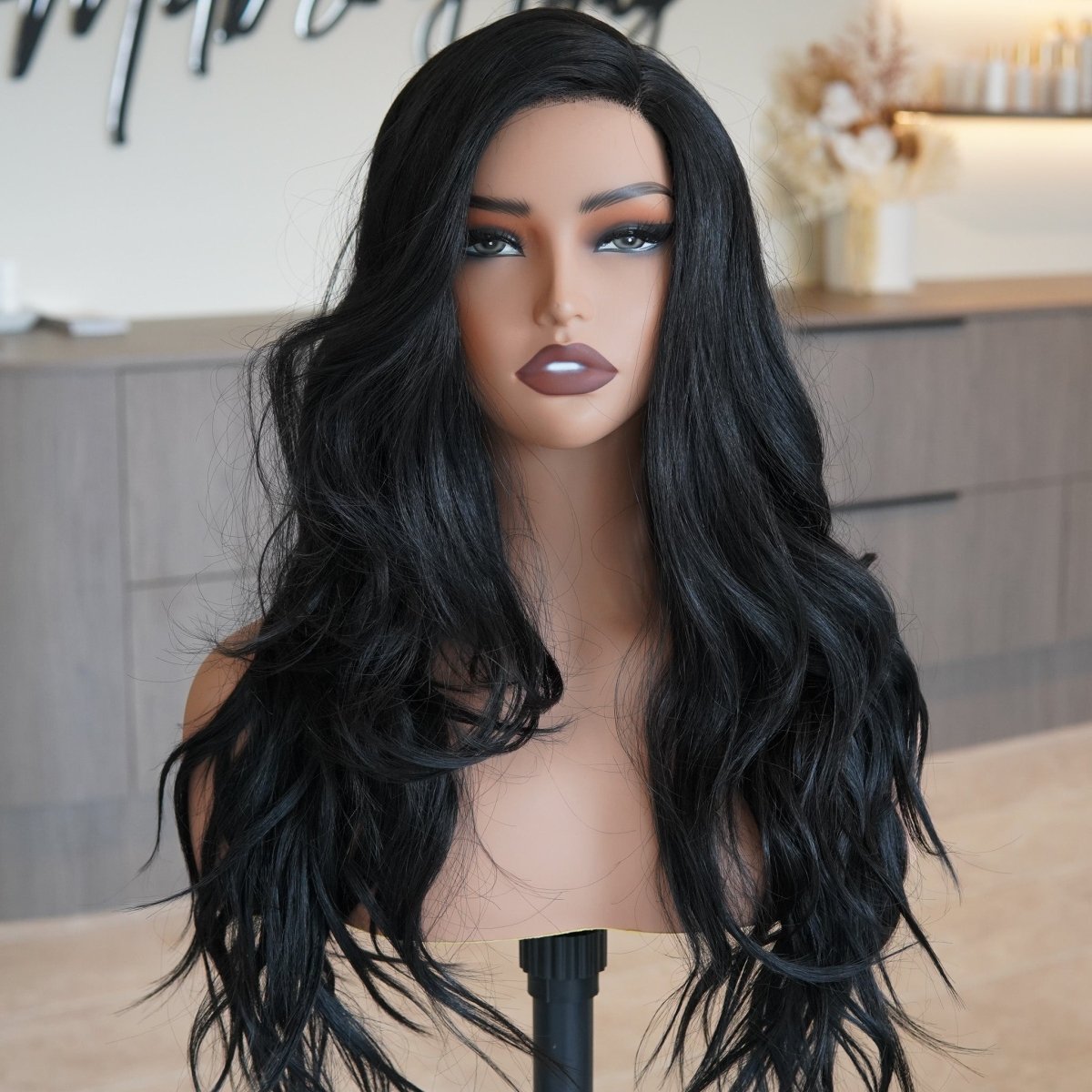 MONTE Natural Black 20” Lace Front Wig | Milk & Honey – Milk & Honey Wigs
